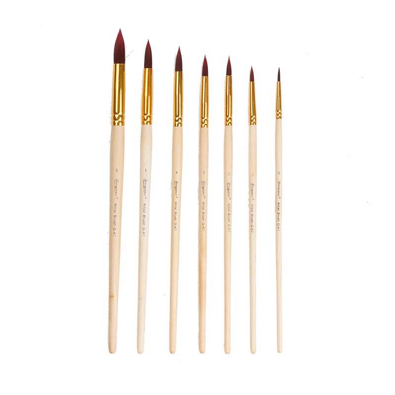 Round Head Flat Head Painting Brush Set for Watercolour Acrylic Paint ...