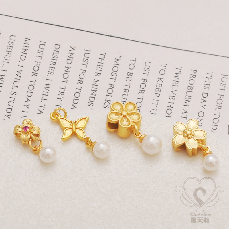 Pendant Inlaid Pearl Shell Beads 18K Ancient Method Gold Color ...
