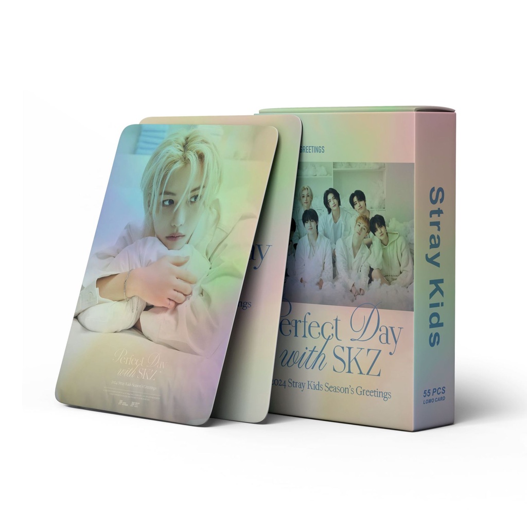 KPOP 55pcs/box Stray Kids Laser Photocards Perfect Day 2024 SEASON'S GREETINGS Album LOMO Card ...