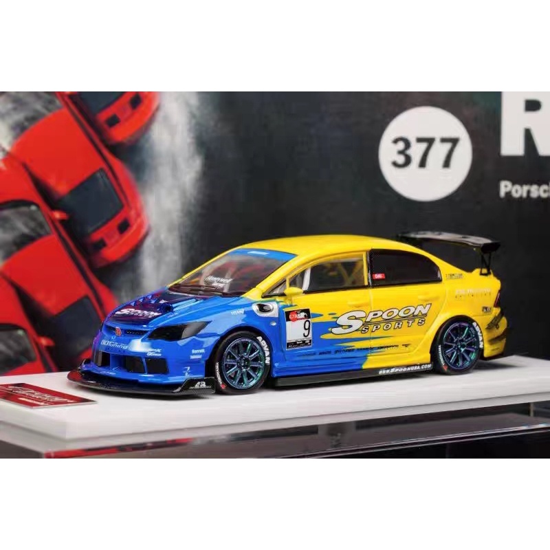 One Model 1/64 Honda CIVIC FD2 SPOON Sports Car Model Diecast Car Toys ...