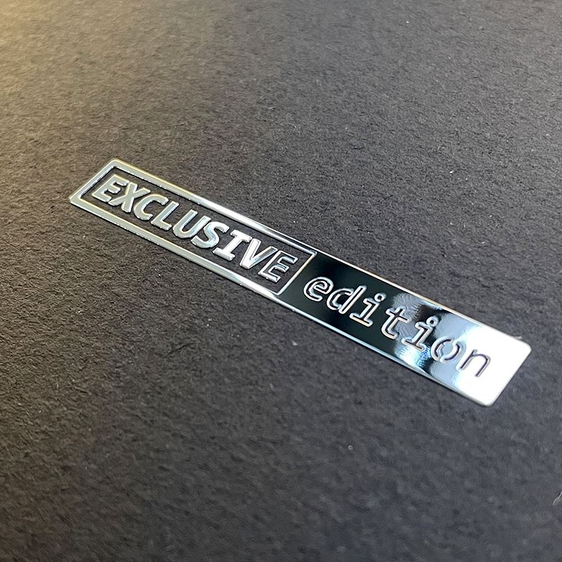 Metal Sticker 2024 Creative Car Sticker EXCLUSIVE edition Logo Silver ...