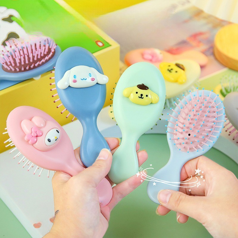 2024 New Sanrio Girl Sweet Air Cushion Comb Kawaii Kuromi Cinnamon Roll ...