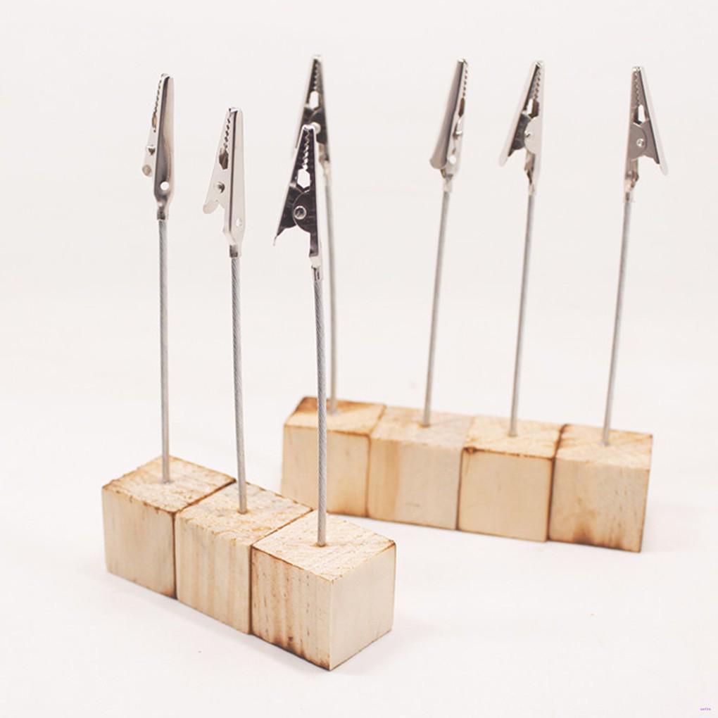 10PCS/Set Wooden Place Card Holder Clips Wedding Favors Place Card ...