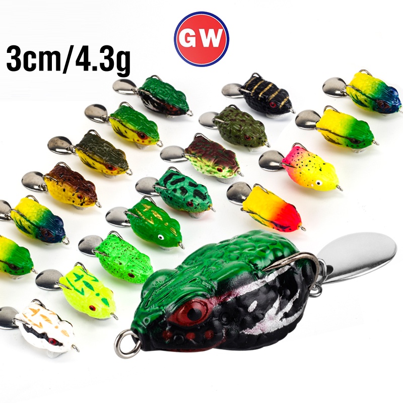 1Pcs 3cm/4.3g Casting Lure Mini Frog Soft Jump Frog Bait 16Colors With ...