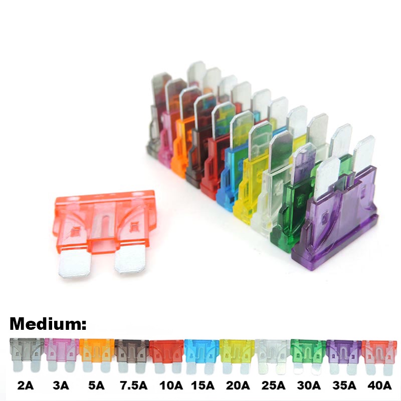 10pcs Medium Car Fuses Blade Fuse Insert auto Car Truck ZINC Pins 1A 2A ...