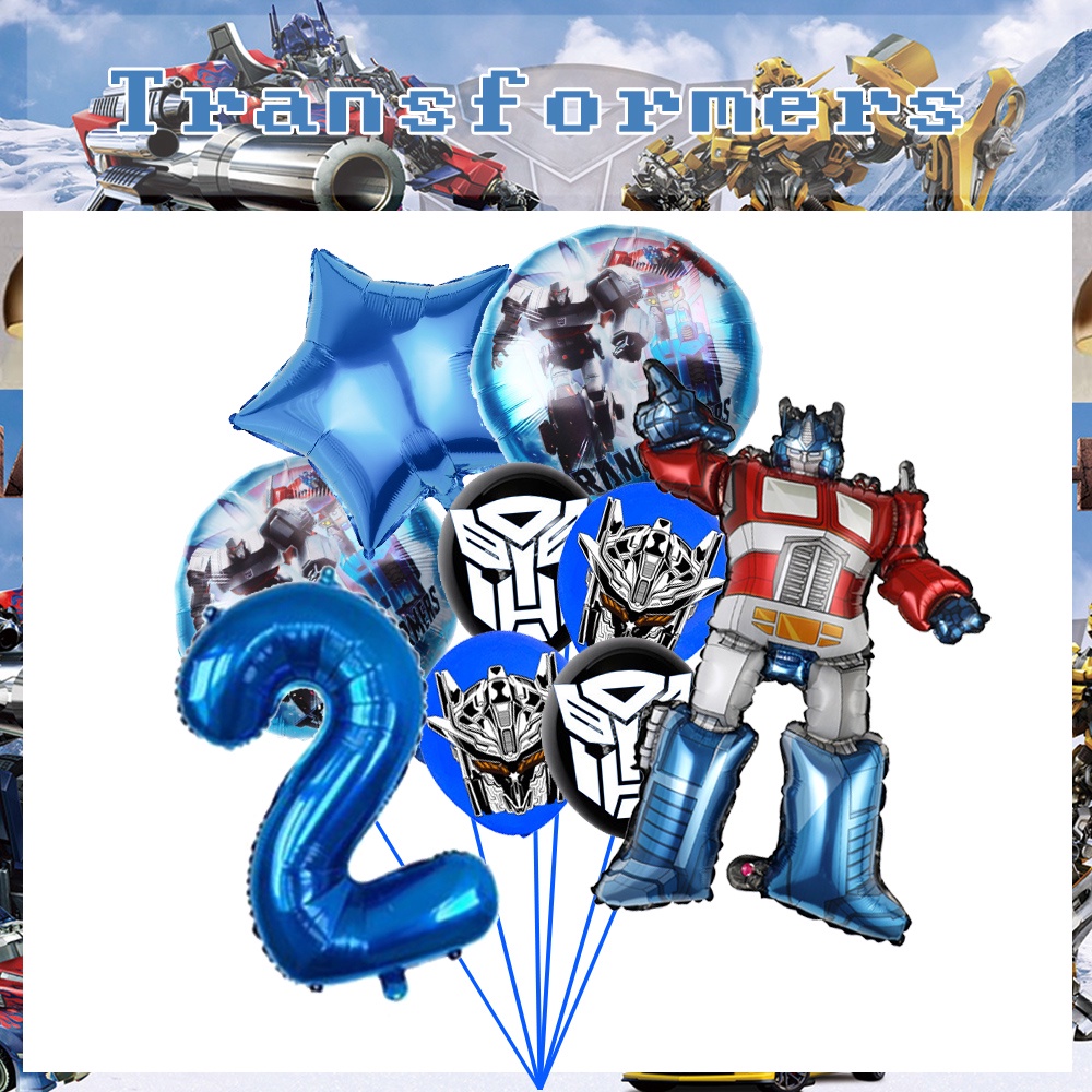 Transformers Birthday Theme Party Decoration Foil Numer Balloon Boy ...