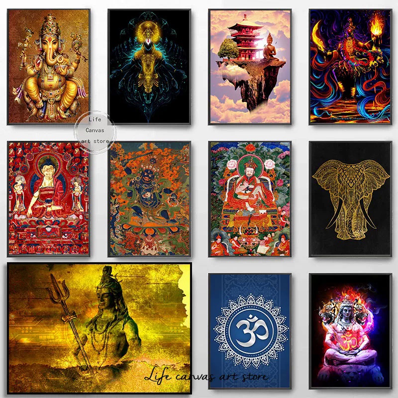 Shri Lord Krishna Hinduism Buddha Hindu Ohm Symbol Shiva Art Posters ...