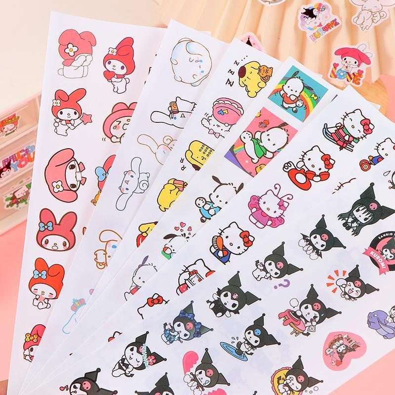 105PCS Sanrio Stickers Hello Kitty Stickers Kuromi My Melody Cute ...
