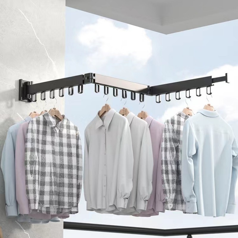 【Local Seller】Balcony Folding Drying Rack Expandable Wall-mounted ...