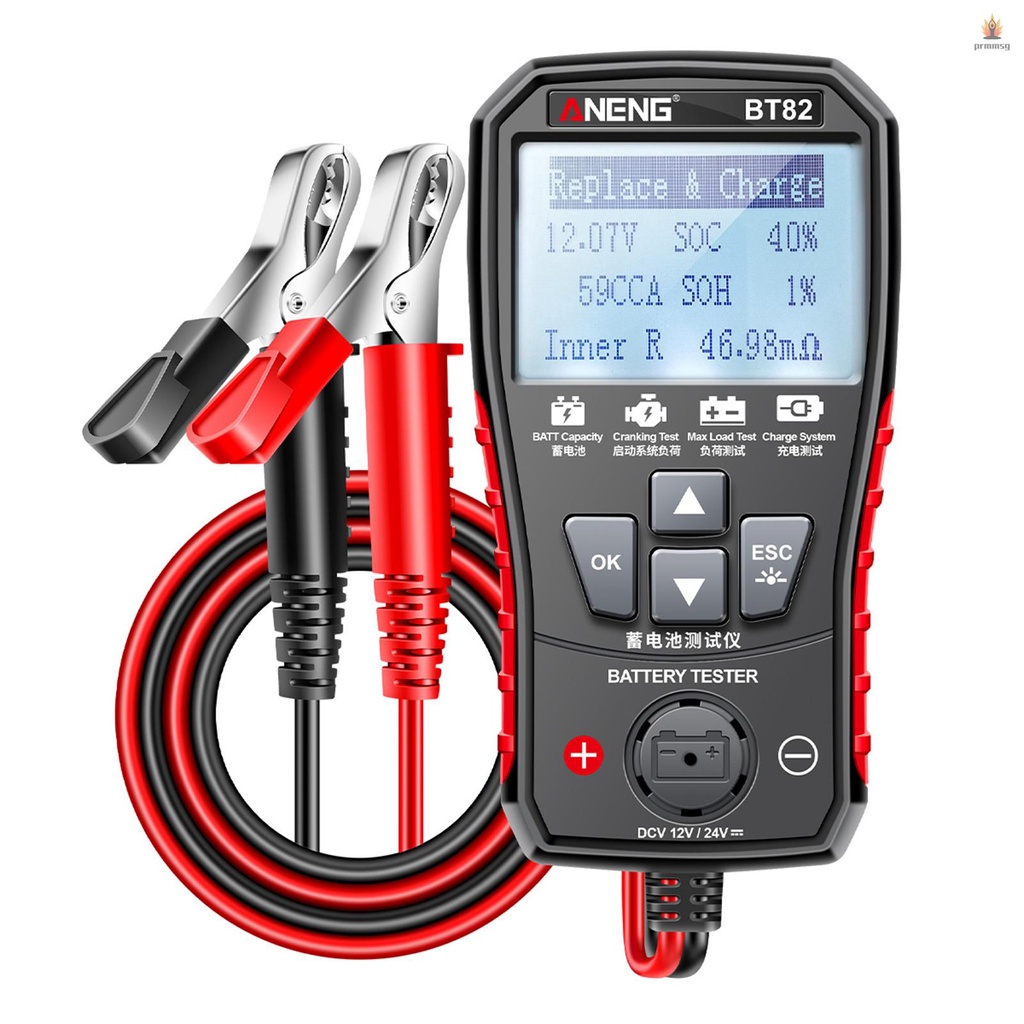 ANENG BT82 Car Battery Tester, 12V 24V Car Battery Analyzer, Battery ...
