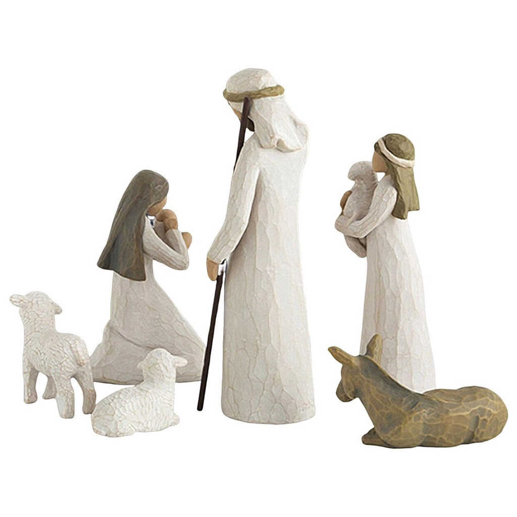 6pcs Resin Nativity Figures Set Statue Hand Painted Decor Christmas ...