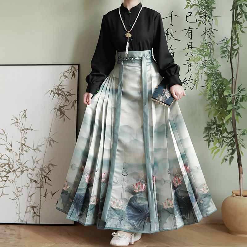 Ming Dynasty Hanfu [Autumn Lotus] Ming Made Stand-Up Collar Short Shirt ...