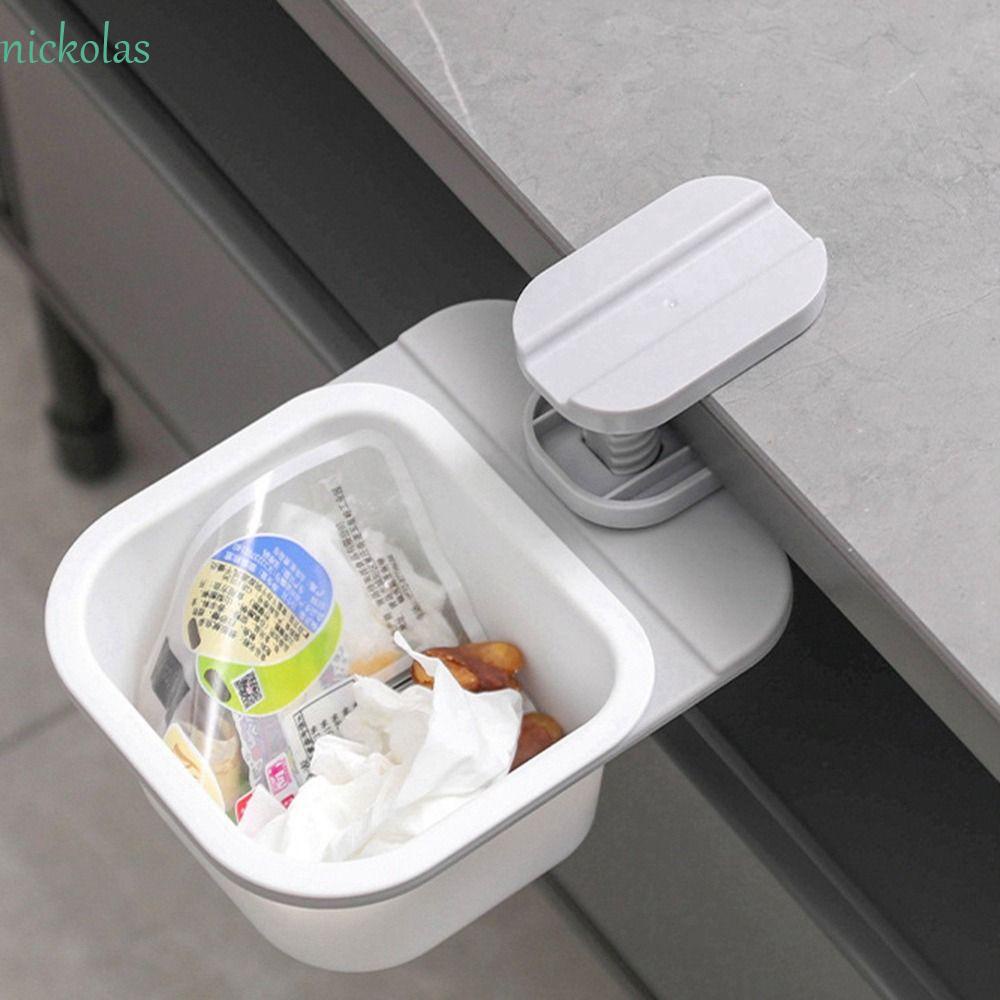 NICKOLAS Trash Can Small Useful Garbage Bin Rotatable Under Table ...