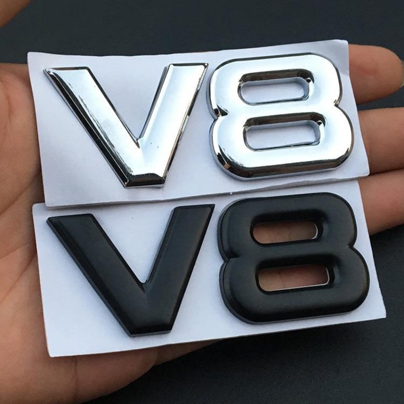 V6 V8 Displacement Emblem Metal Trunk Logo Body Sticker Toyota 3D ...