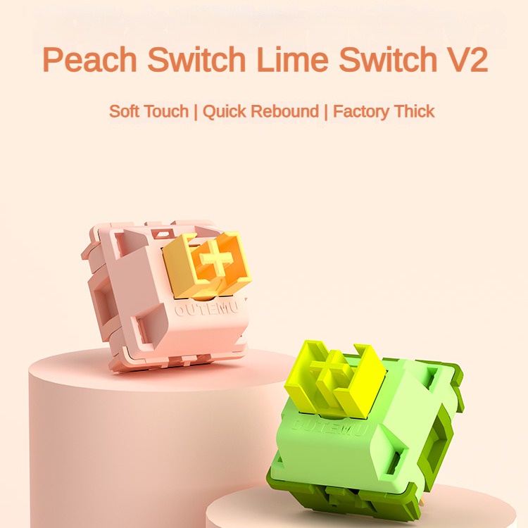 OUTEMU Peach Switch V2 Lime Switch V2 Customization Mechanical Keyboard Hot Swap Switch Dust ...