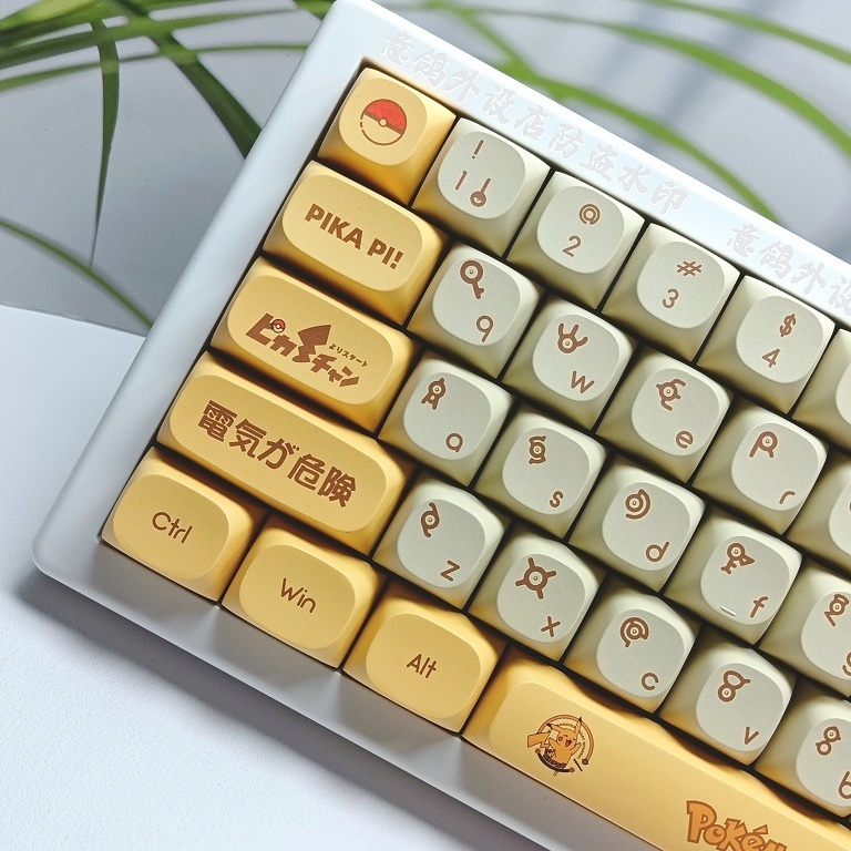 Pikachu Pockmon Themed Keycaps Set XDA Profiles 128Keys PBT Mechanical ...