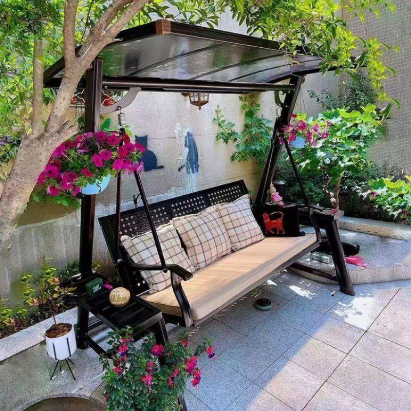 Outdoor swing double courtyard rocking chair iron art outdoor adult ...