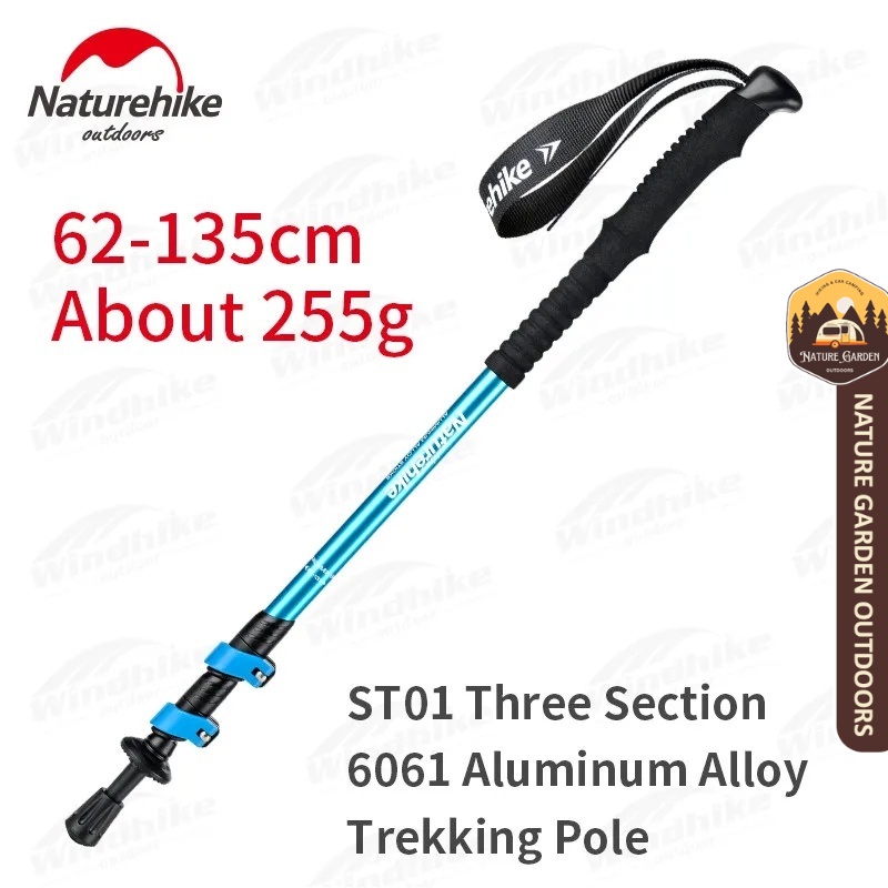 Naturehike ST01 v2 Hiking Telescopic Aluminum Trekking Pole Ultralight ...
