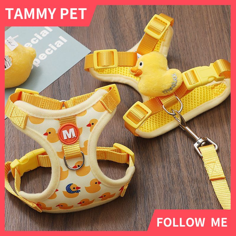 SG Shipment Cartoon Duck Dog Harness and Leash Set Adjustable Puppy ...