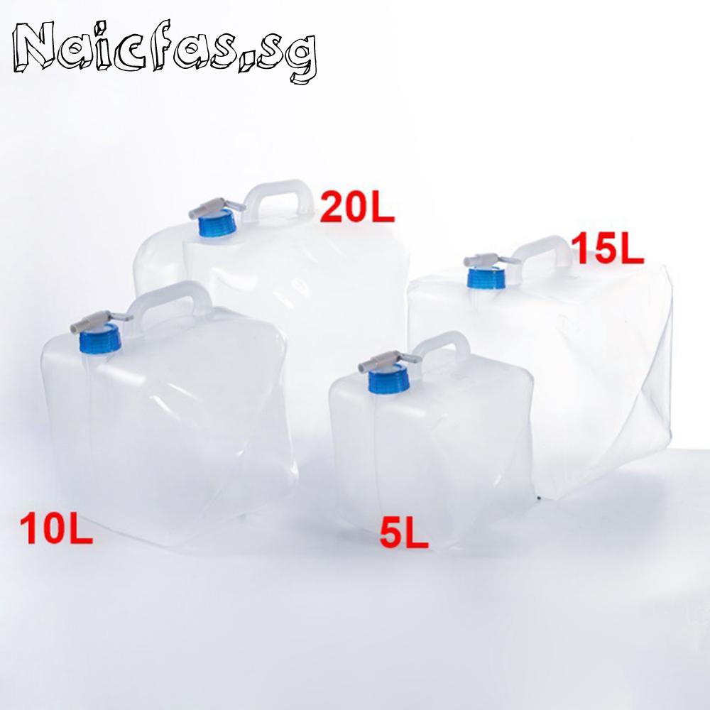 5/10/15/20L Collapsible Water Storage Container Outdoor Hiking Fishing Camping Foldable Drinking ...