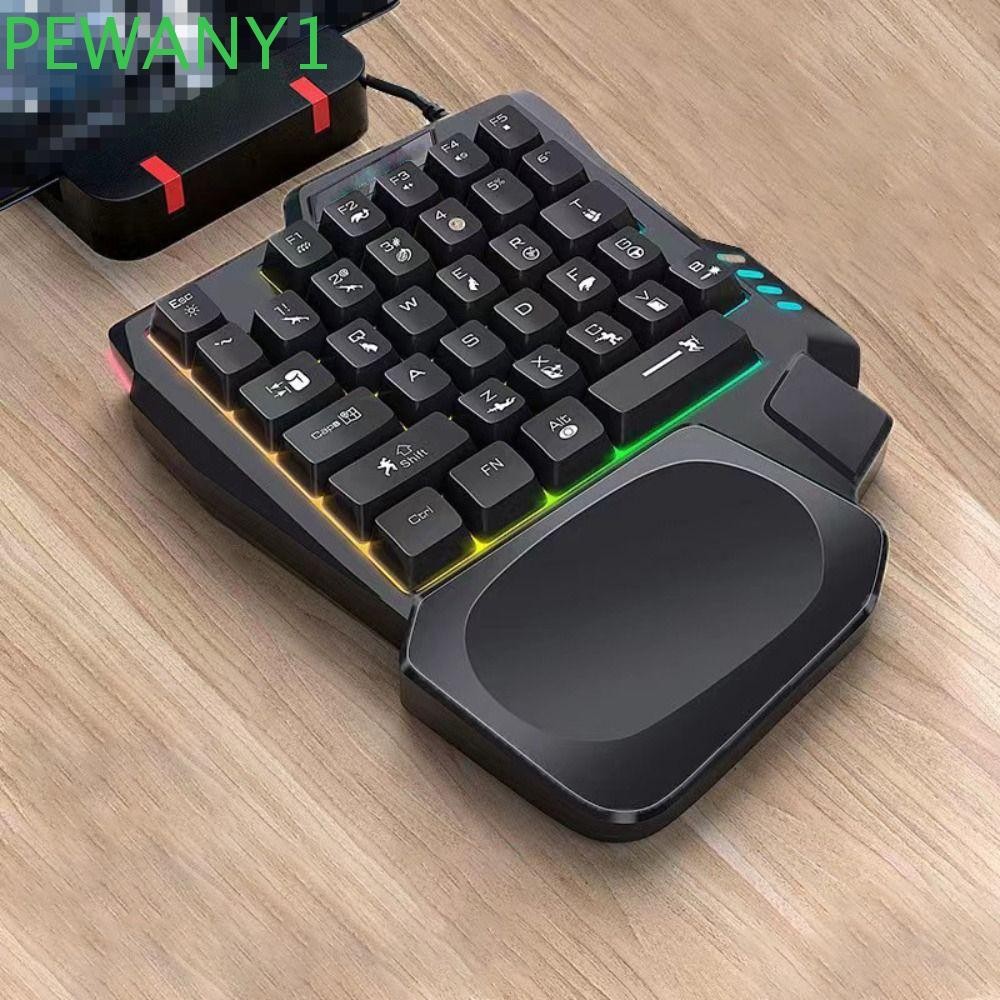 PEWANY1 Single Hand Keyboard, Ultra-slim Luminous One Handedly Keyboard ...