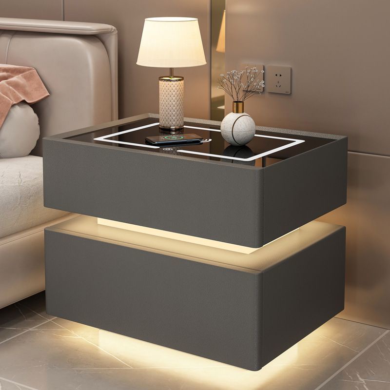 Bedside Table Wireless+USB Charging With Drawers Smart Multi-function ...