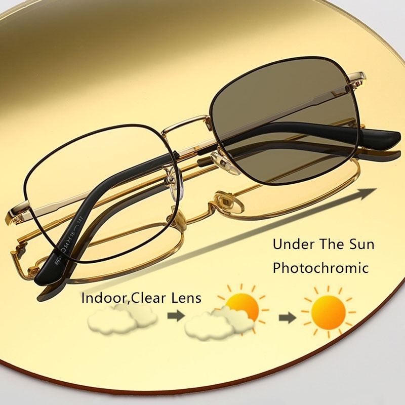 Photochromic Anti Radiation Eye Glasses Women Men Square Eyeglasses ...