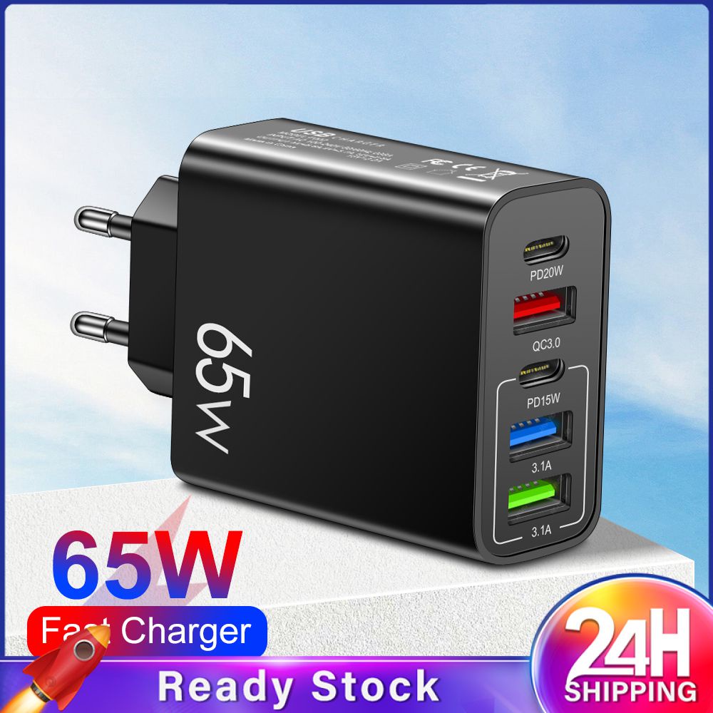 Emerit 65W Fast Charging Charger US/UK/EU 3.1A USB Type C Charger PD ...