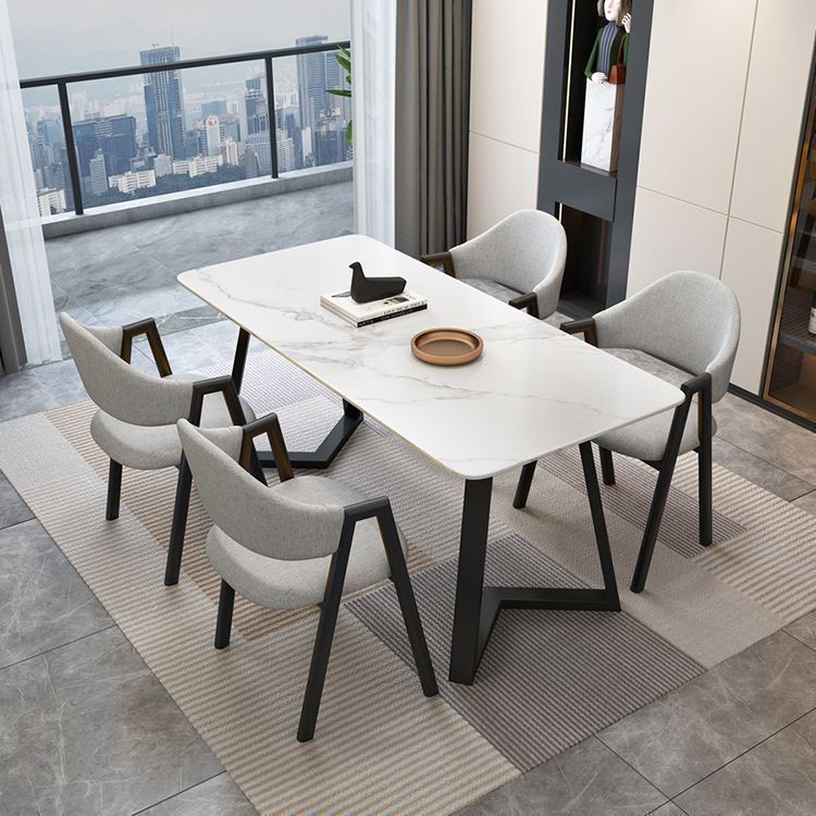 Slate Dining Table Chair Combination Modern Simple Household Small ...