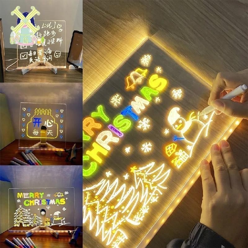 Acrylic Message Board, Led Light Board For Kids, Colorful Led Note ...