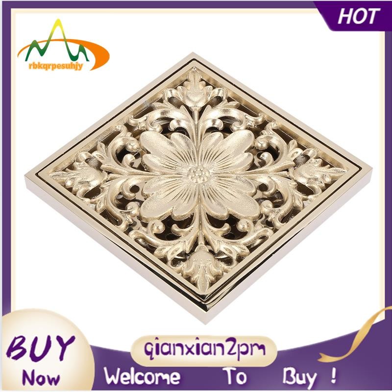 Gold Square Floor Drain Shower Ground Drainer with Strainer Filter ...