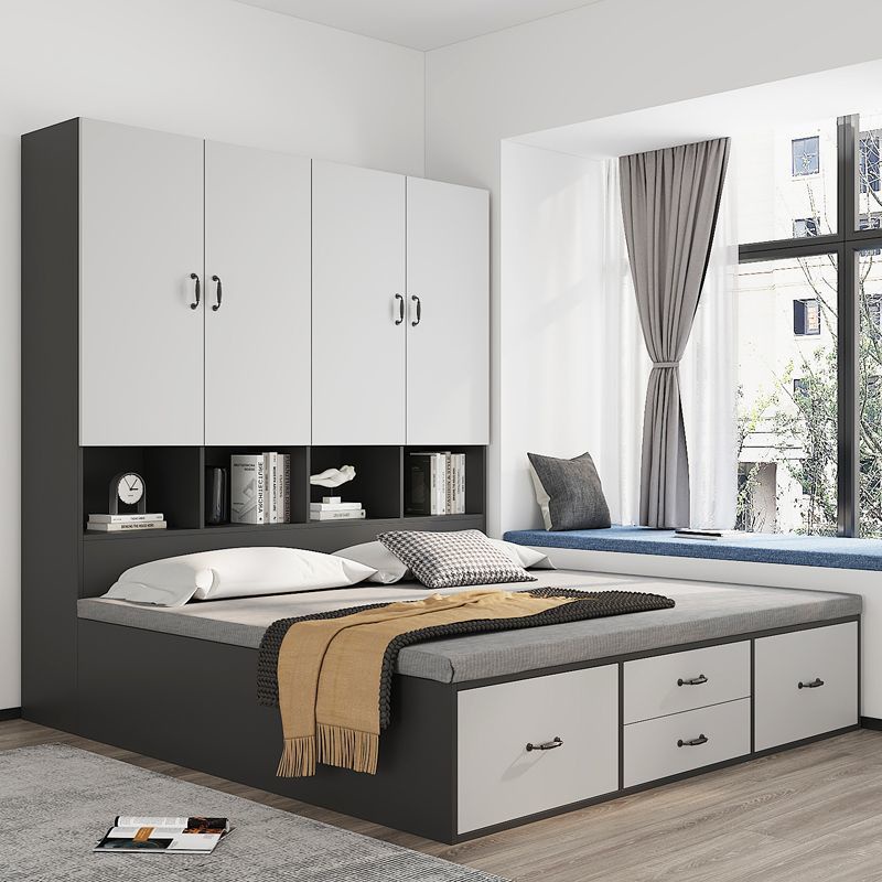 Bed frame wardrobe bed combination tatami bed cabinet integrated 1 ...