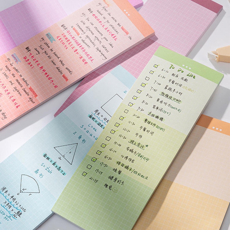 Korean-style Macaron Colored Notepad with Large Capacity Rectangular ...