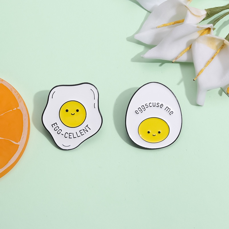 Cute Egg Enamel Pins Brooch Cartoon Food Brooch Lapel Badges Jewelry ...