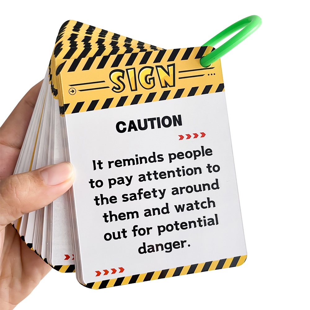 50 Cards Kids Learning Traffic Signals English Words Safety Edducation ...