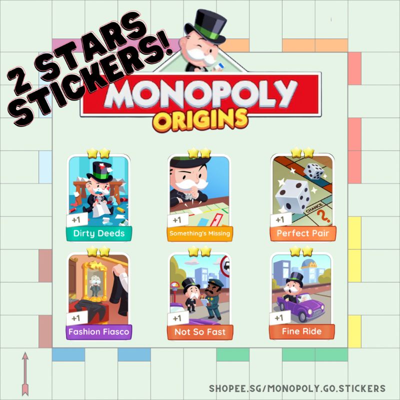 Monopoly Go Origins / 2 Star Sticker (Non-Prestige) | Shopee Singapore