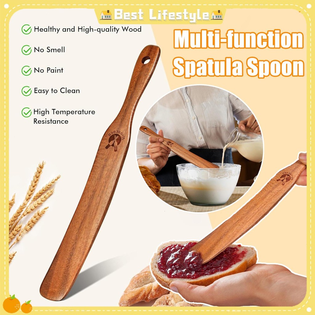 Multi-function Spatula Spoon Bread Stirring Spatula Wooden Stir Stick ...