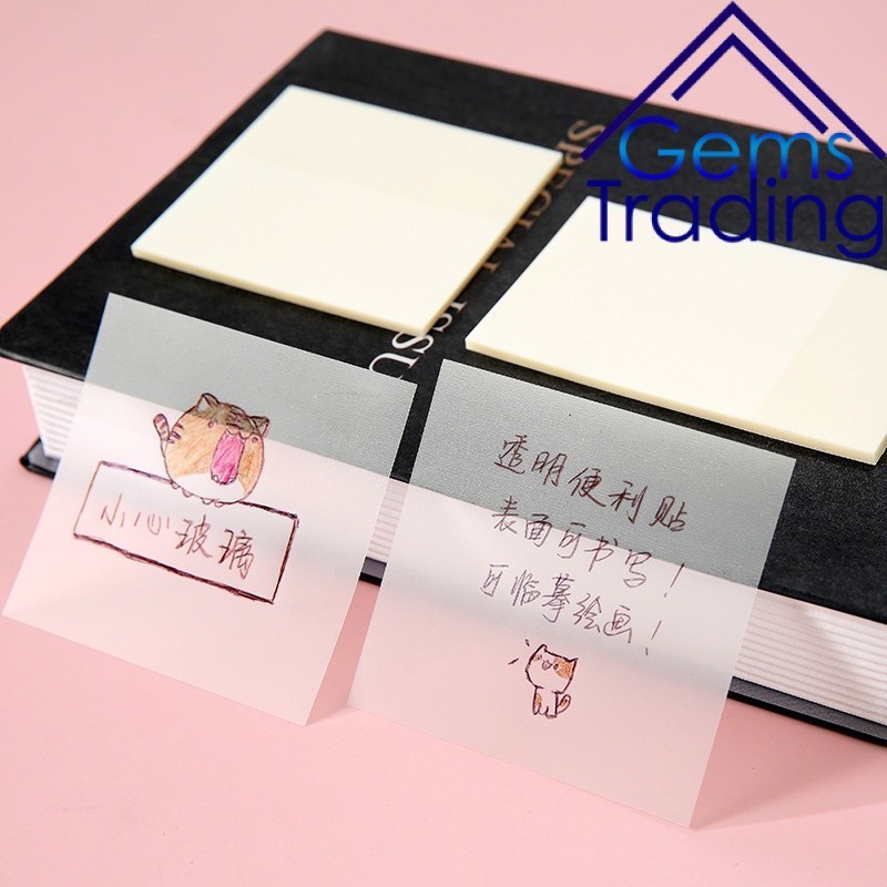 Transparent Sticky Notes Waterproof Clear Waterproof Memo Pad Sticky ...