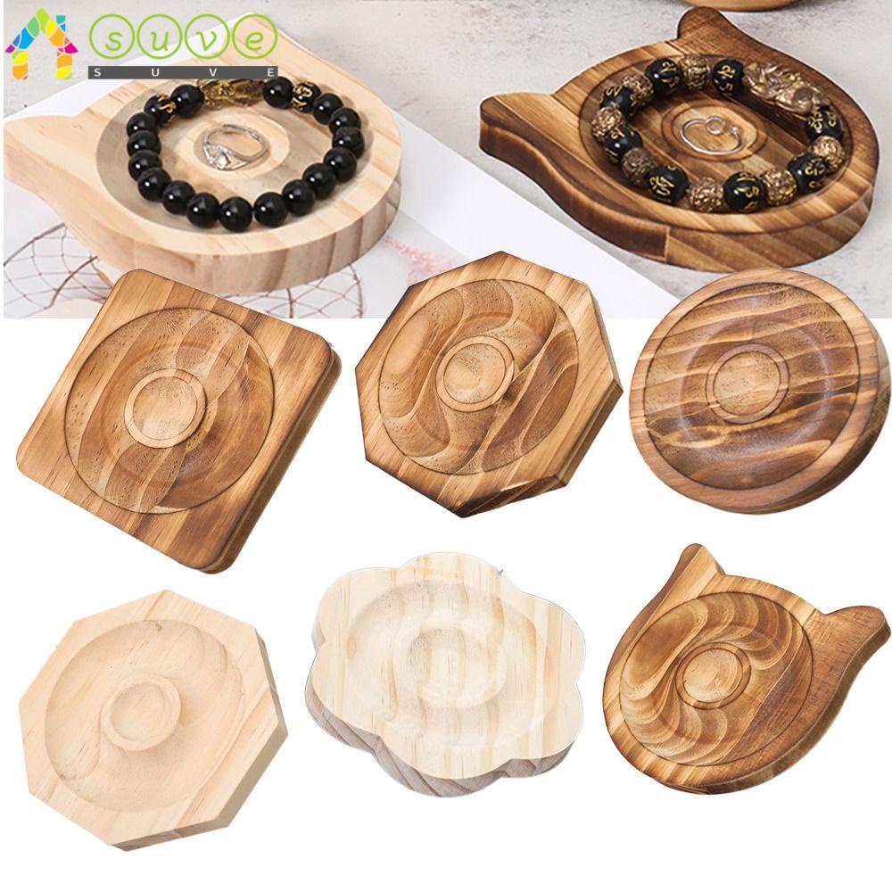 SUVE Wood Beads Bracelet Holder, Board Design Craft Storage Handstring ...