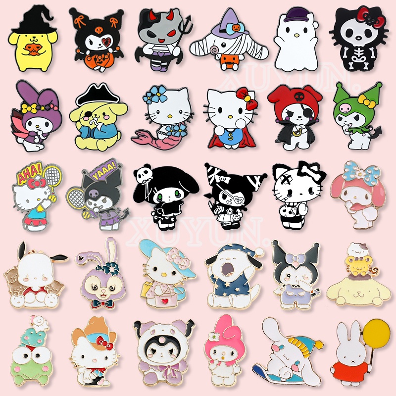 Cute Sanrio Cartoon Enamel Pins Kawaii Kulomi Alloy Brooch HelloKitty ...