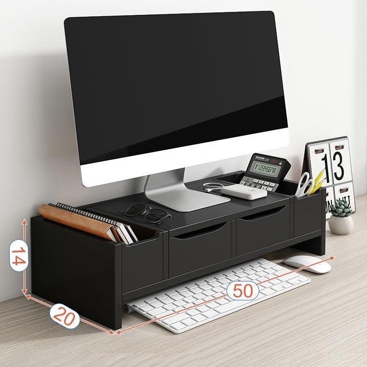 YICHANG Drawer Monitor Riser Desktop Organiser Computer Stand Desktop ...
