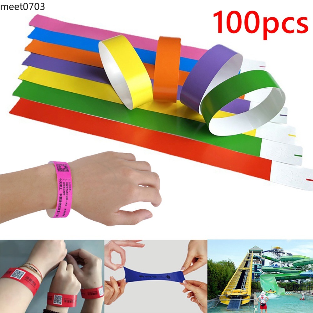 [Ready Stock] 100pc disposable wristband paper waterproof event wrist ...