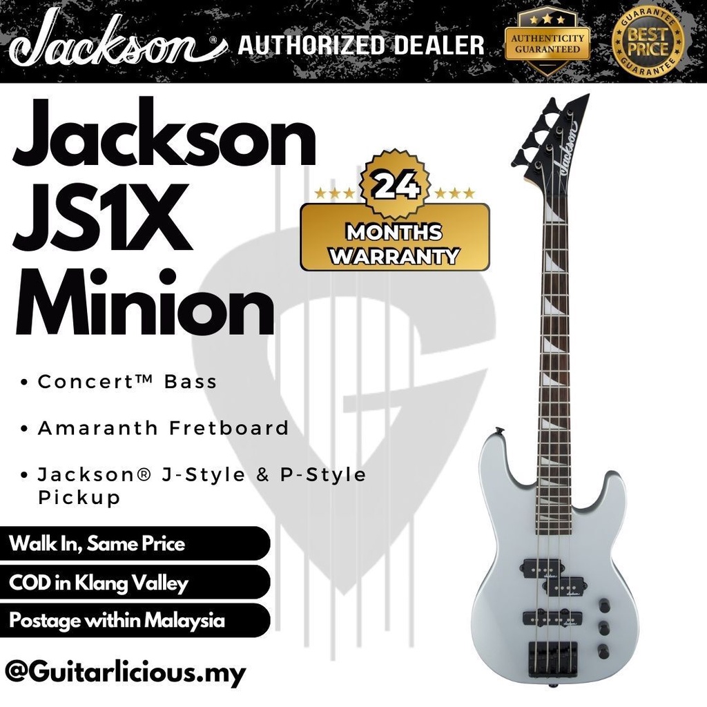 Jackson JS Series Concert Bass Minion JS1X Guitar, Amaranth FB , Satin ...