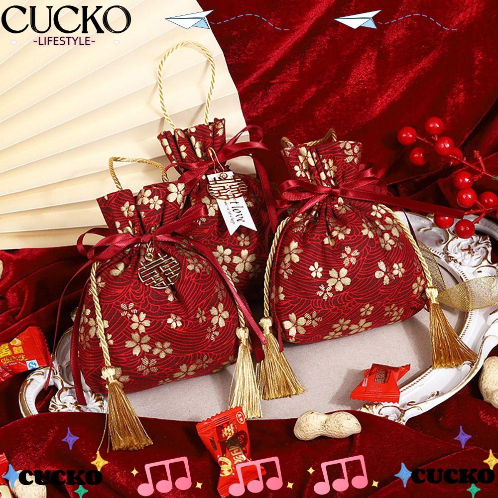CUCKO Cny Orange Bag, Cotton Without Words Wedding Gift Bags, Chinese ...
