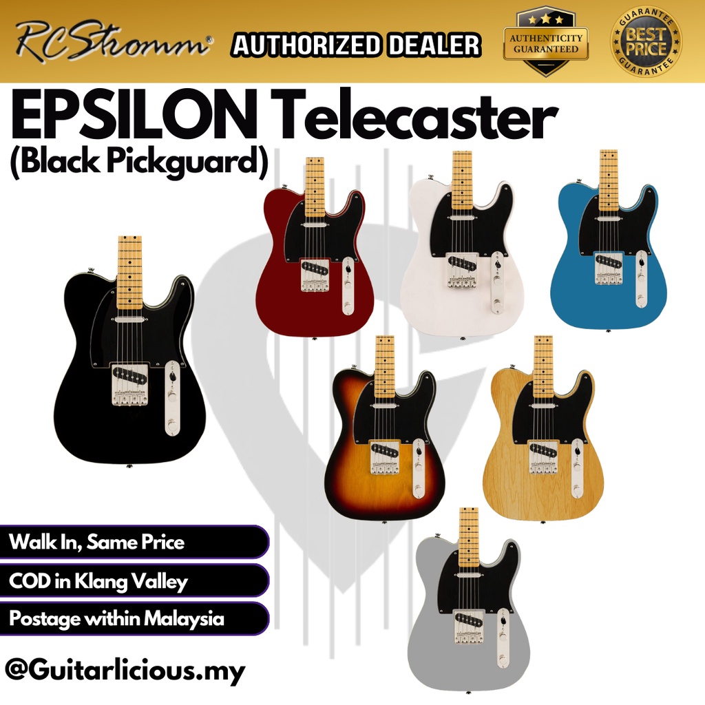 EPSILON Series BLACK PICK GUARD Telecaster Electric Guitar Beginner ...