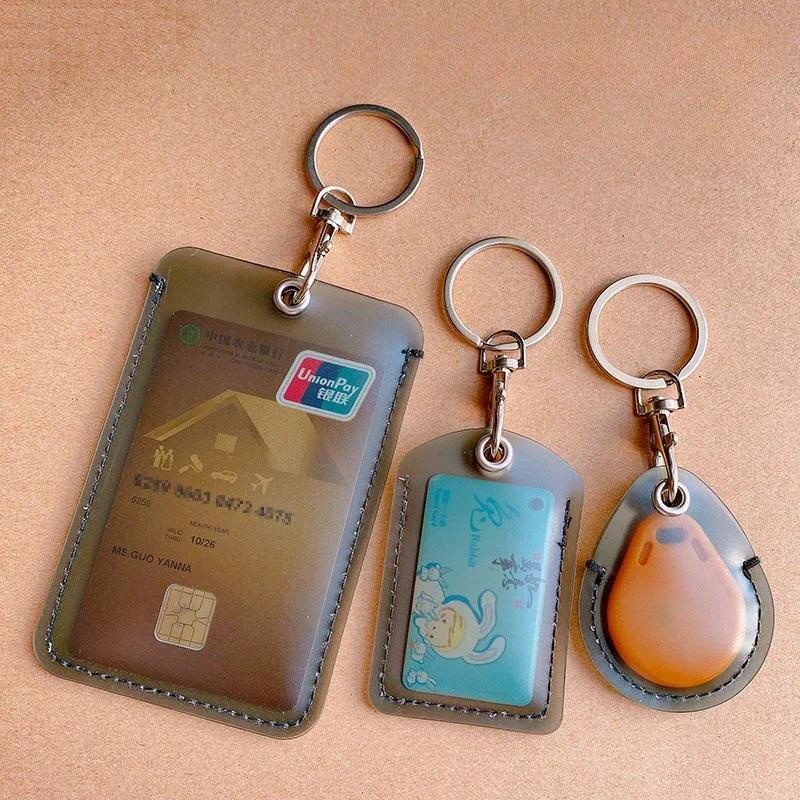 Transparent Bus Card Holder with Key Ring Convenient ID Card IC Card ...