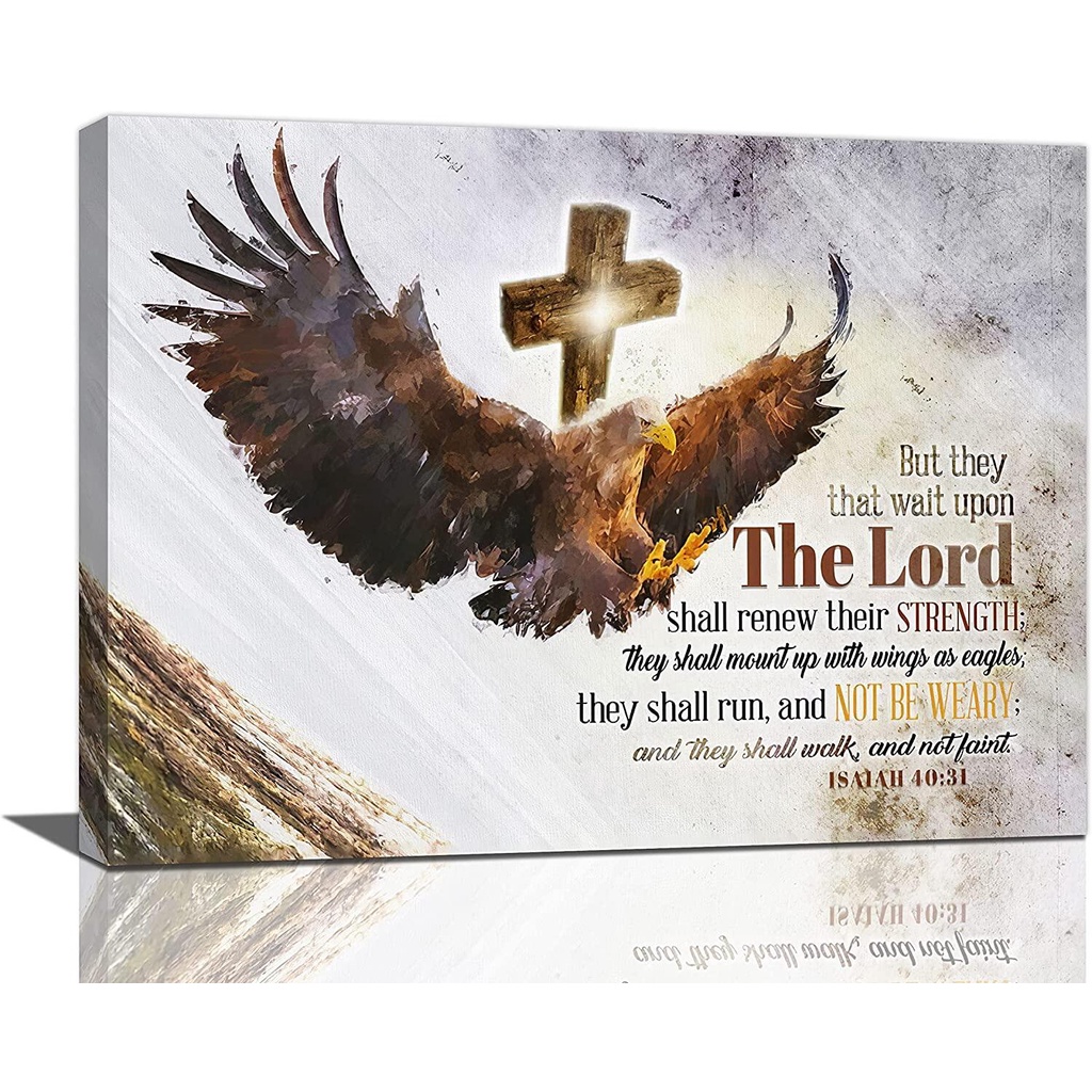 Christian Bald Eagle Wall Art Eagle ISAIAH Bible Verse Pictures Wall ...