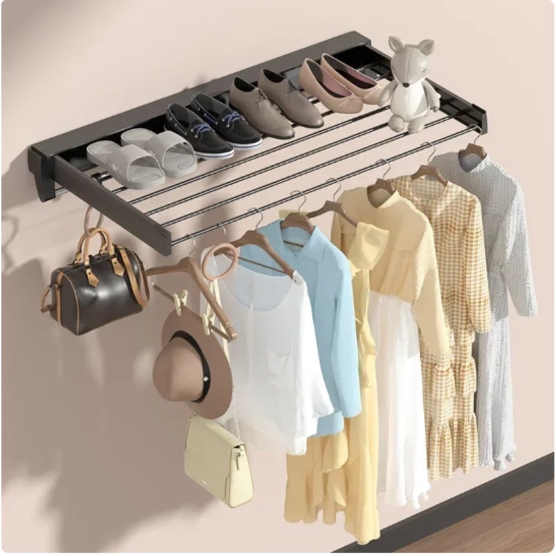 【From SG】Invisible Retractable Drying Rack Multifunctional Bathroom ...