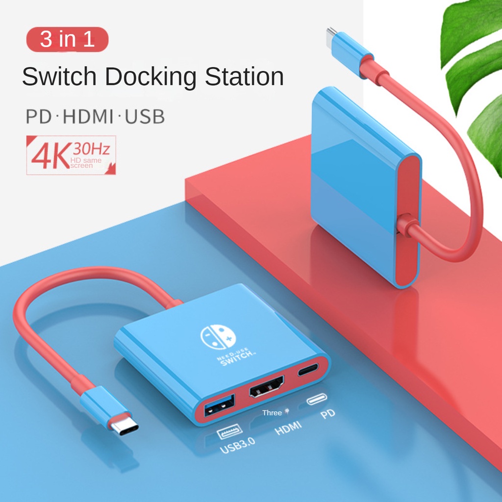 3in1 Type C to HDMI Adapter USB C Hub Type C Docking Station Nintendo ...