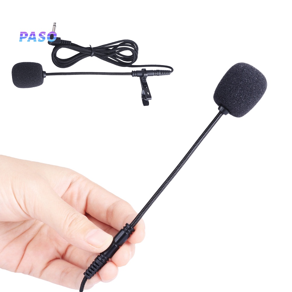 PASO_Clip On Lapel Microphone Handsfree Wired Capacitive Mini Lavalier ...